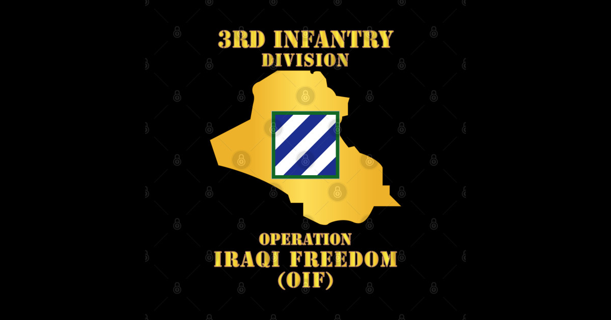 3rd Infantry Division - OIF w Map - 3rd Infantry Division Oif W Map - Sticker | TeePublic