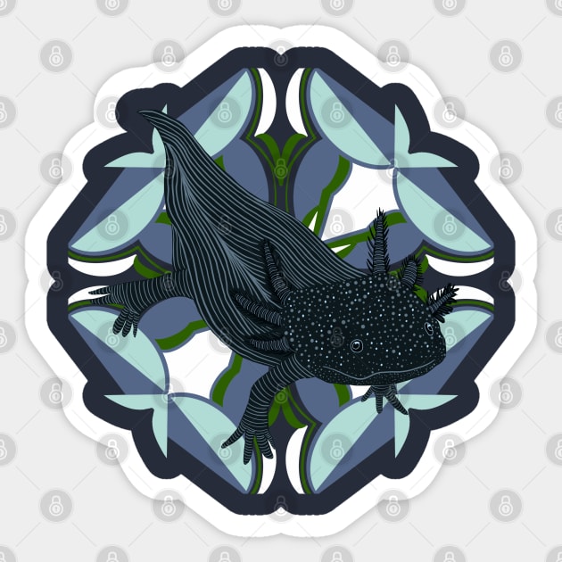 Cute Blue Axolotl - Axolotl - Sticker | TeePublic