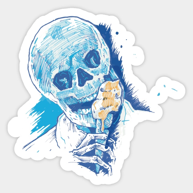 Beauty Spot - Skeleton Eating Ice Cream - Ice Cream - Sticker | TeePublic