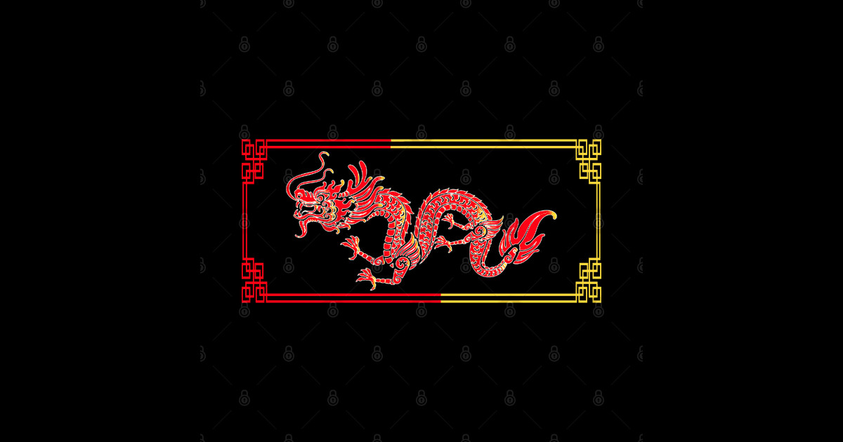 Red Yellow Dragon - Dragon - Sticker | TeePublic