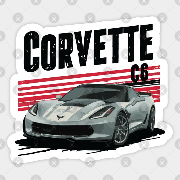 Corvette C6 Z06 JDM Drift Vintage Car - Corvette C6 - Sticker | TeePublic