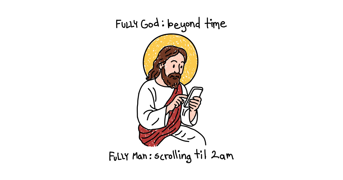 "Divine Scroll" – Jesus on His Phone, Caught Between Eternity and ...