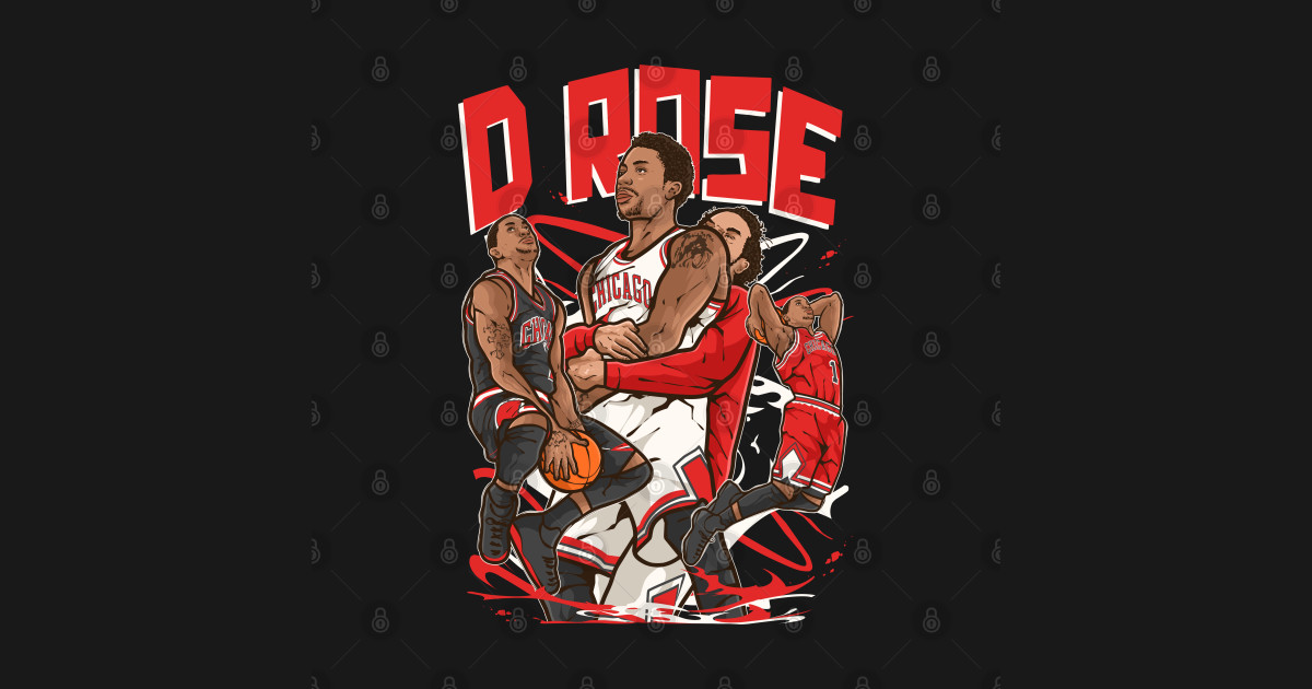 Derrick Rose D Rose Cartoon - Derrick Rose - T-Shirt | TeePublic