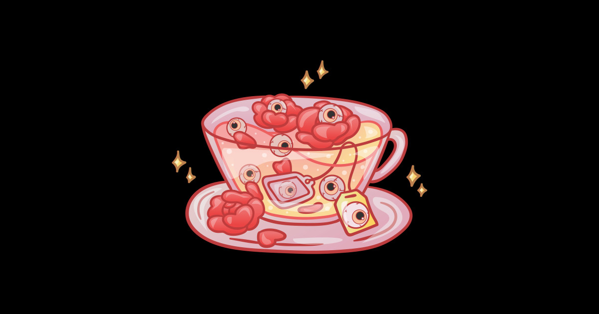 Weirdcore Aesthetic Eyes Tea Eyeballs In A Tea Cup - Weirdcore - Magnet ...