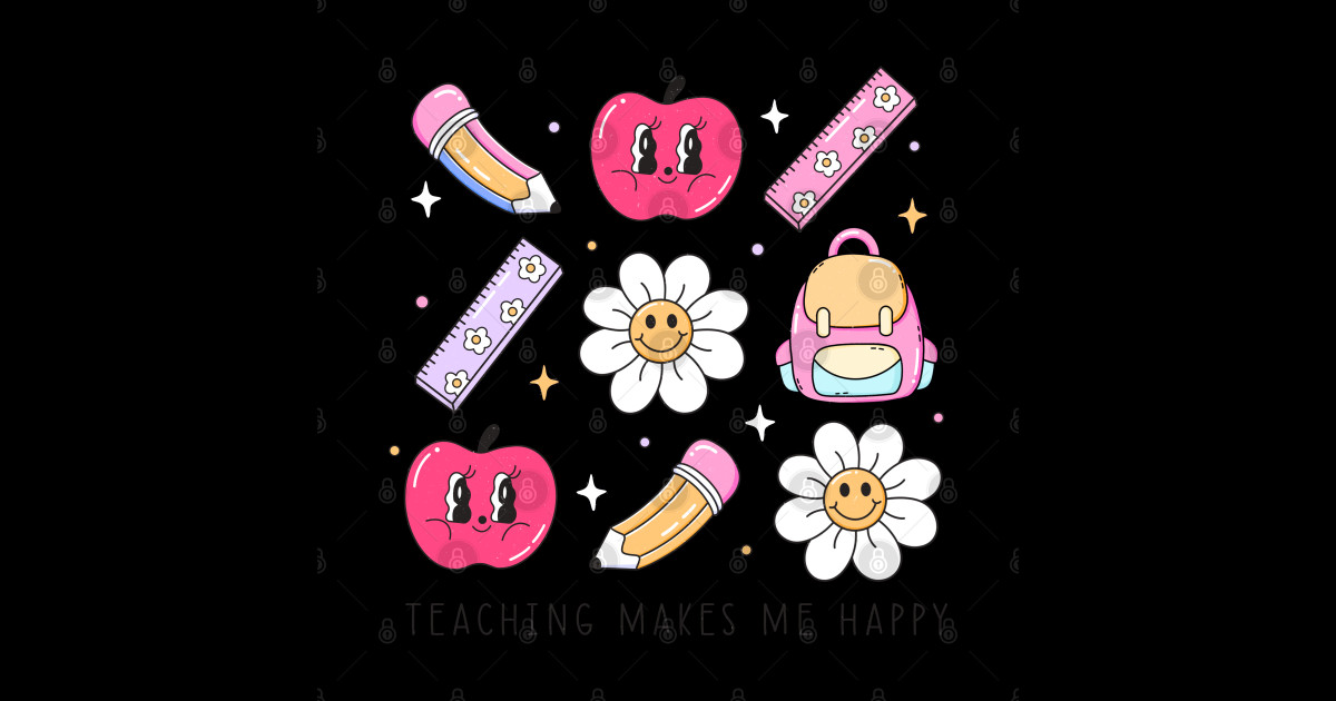 Happy teacher design. Teacjer gift or appreciation. Love teaching - I ...