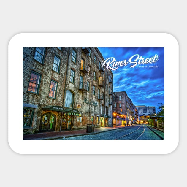 River Street Savannah Georgia - River Street Savannah Georgia - Sticker ...