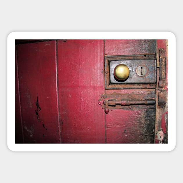 Unlocked - Old cottage door lock - Old - Sticker | TeePublic