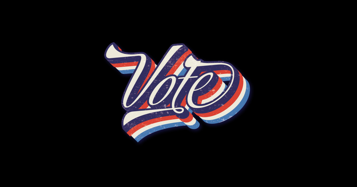 Retro Vote Typography Design - Vote - Sticker | TeePublic