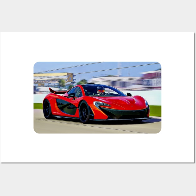 McLaren P1 Cartoon Drawing Action Print - Mclaren - Posters and Art ...