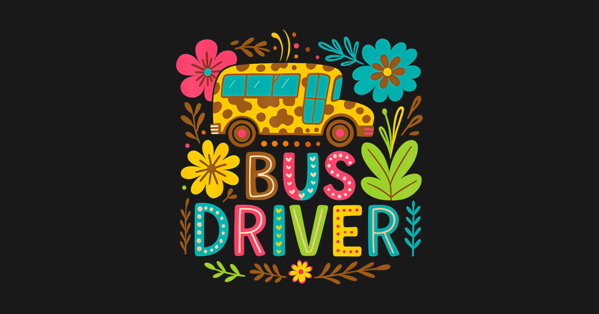 School Bus Driver Boho Floral Leopard Back To School - Boho Floral ...
