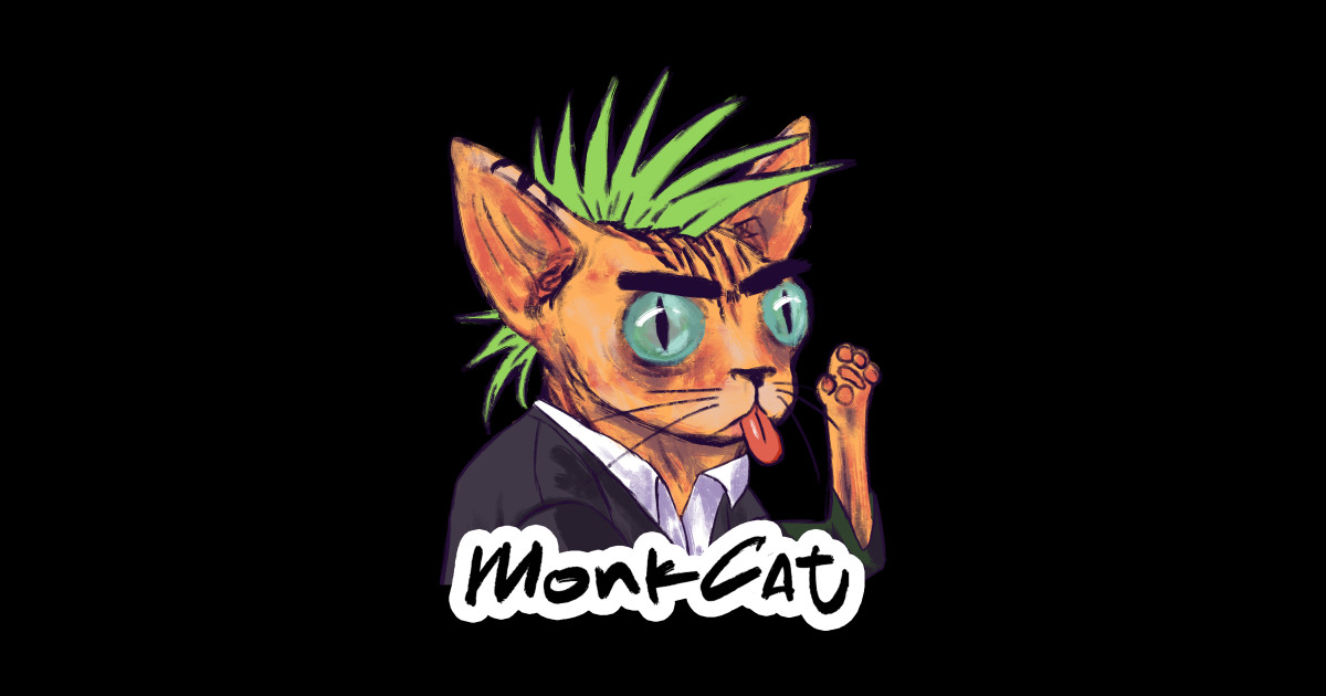 Monk Cat - Cat - Sticker | TeePublic