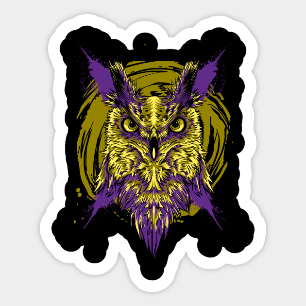 Badass Owl - Wild Animals - Sticker | TeePublic