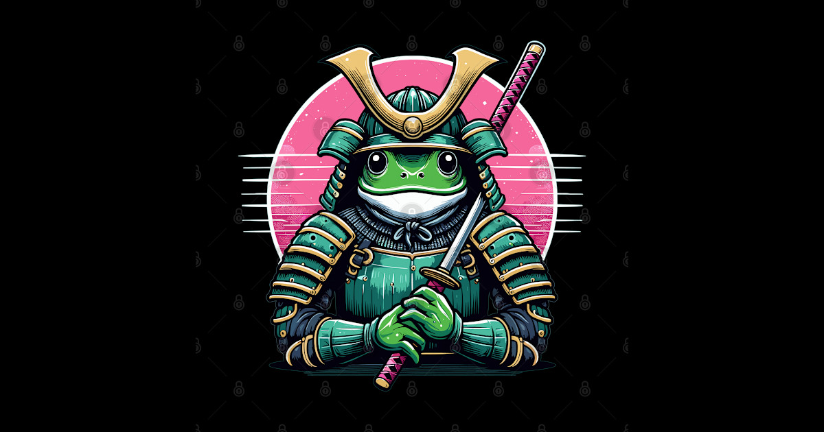 Samurai frog, japanese frog art - Samurai Frog - Posters and Art Prints ...