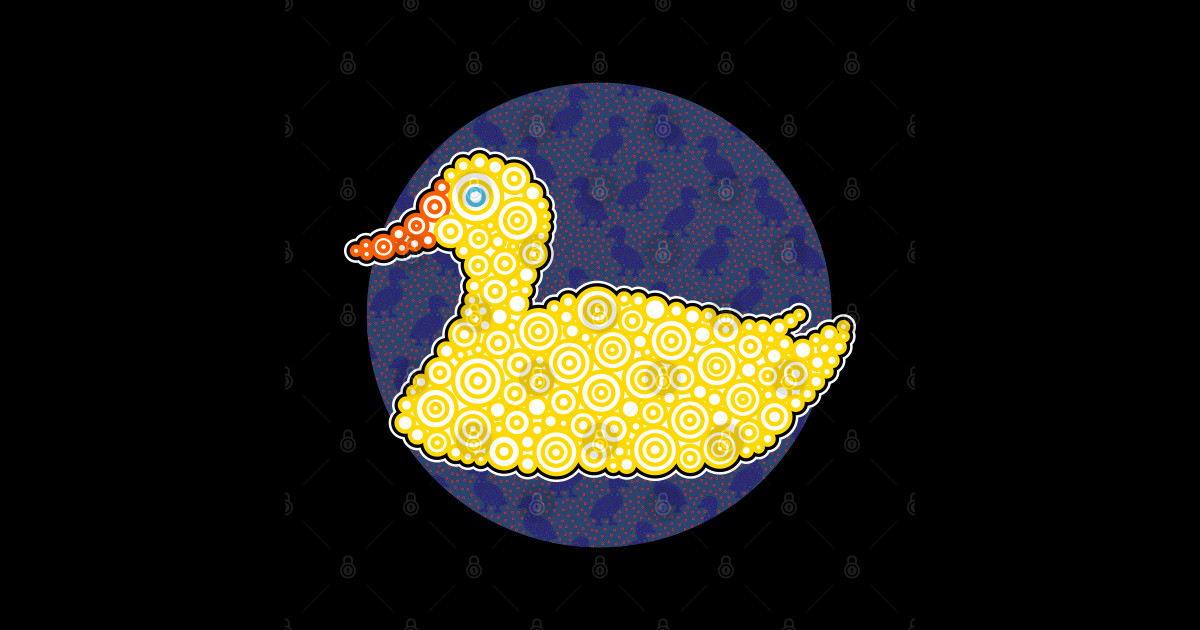 Yellow Duck Circle Design - Ducks - Sticker | TeePublic