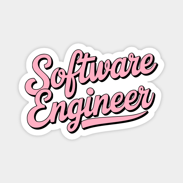 Software Engineer! Pink Girly Coding - Coding Girl - Magnet | TeePublic