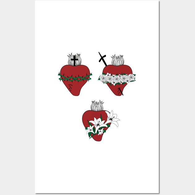 Hearts of Jesus, Virgin Mary and St. Joseph - Heart - Posters and Art ...