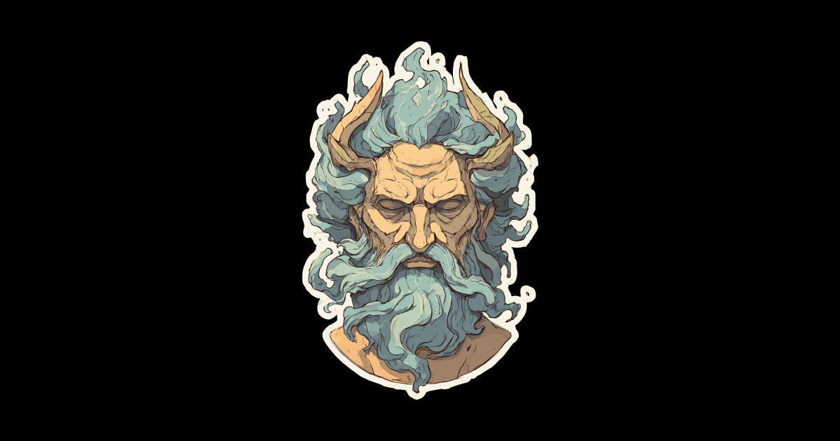 God Poseidon: Ocean Ruler - Poseidon - Sticker | TeePublic