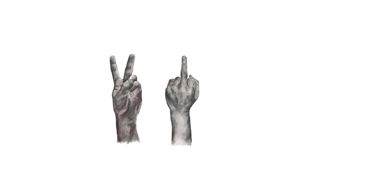 Peace Sign, Middle Finger - Peace Sign - T-Shirt | TeePublic