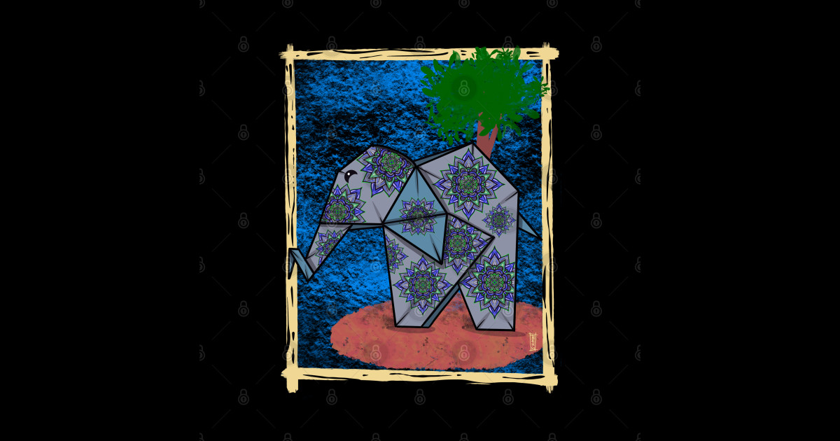 Origami elephant - Origami Elephant - Sticker | TeePublic