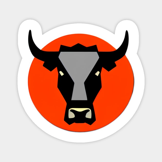Rage in Red: A Minimalist Bull Artwork - Bull - Magnet | TeePublic