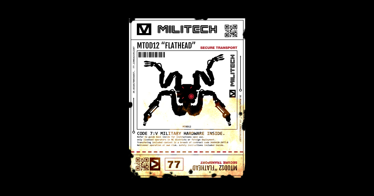 flathead robot, cyberpunk. - Militech - Sticker | TeePublic