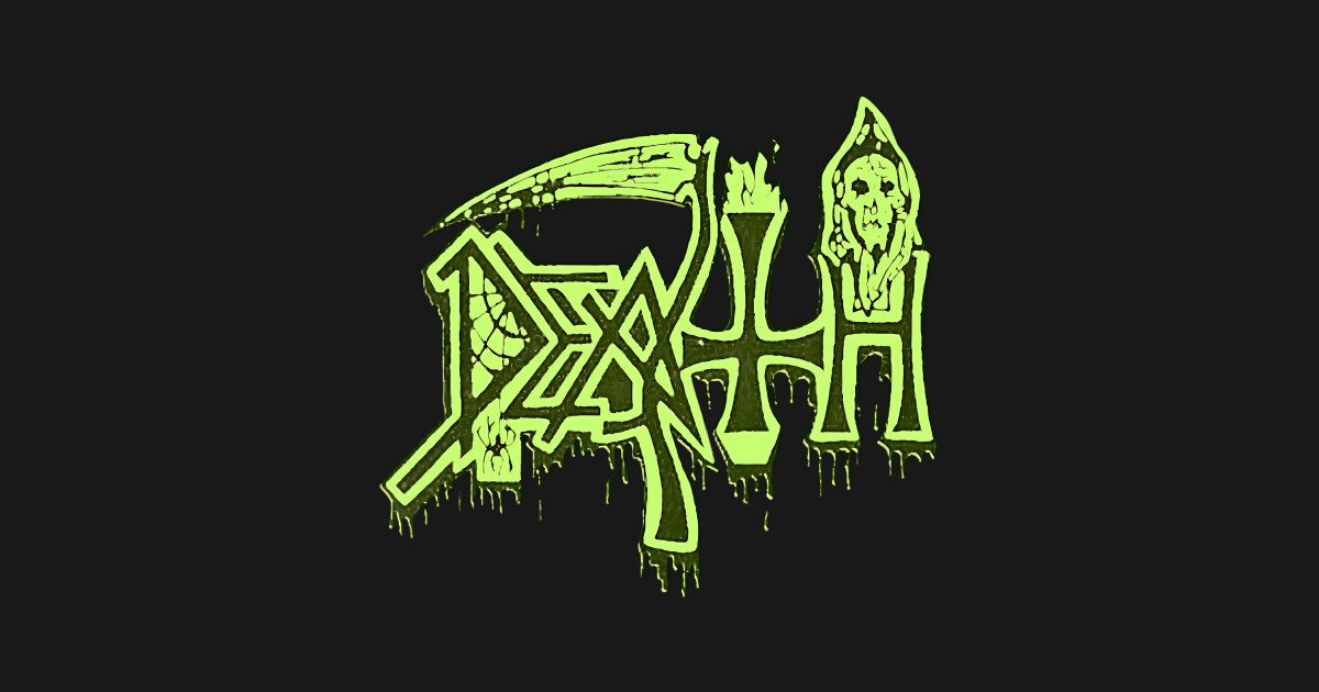 Death – Vintage Neon Green Melting Death Metal Logo Art - Death - T ...