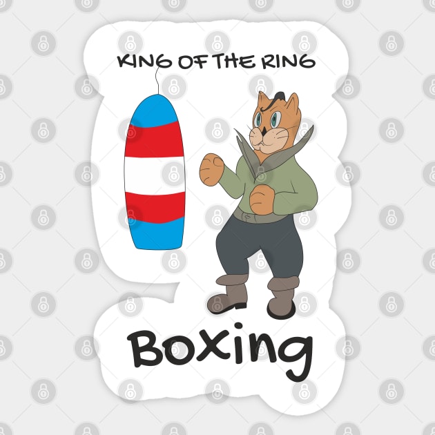 Funny cat boxer - Funny Cat - Sticker | TeePublic