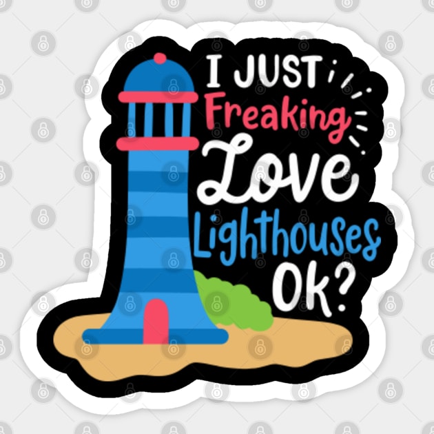 Funny Lighthouse Illustration - Funny Lighthouse Gift - Sticker | TeePublic