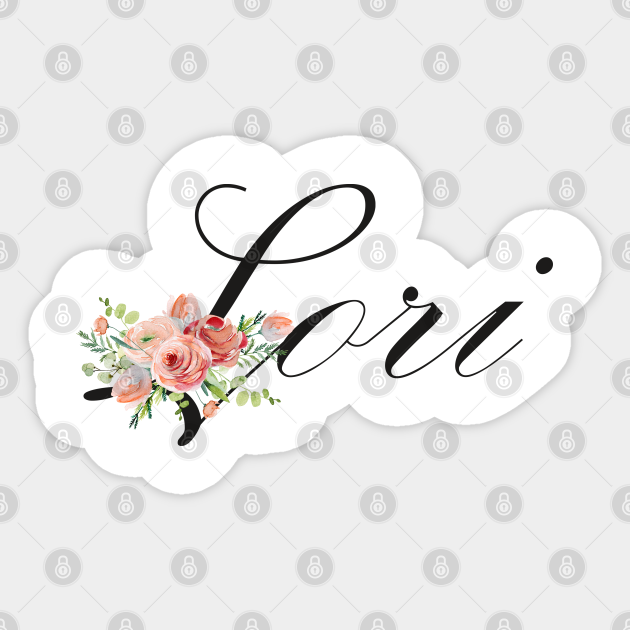 Lori name letter watercolor flowers - Lori - Sticker | TeePublic