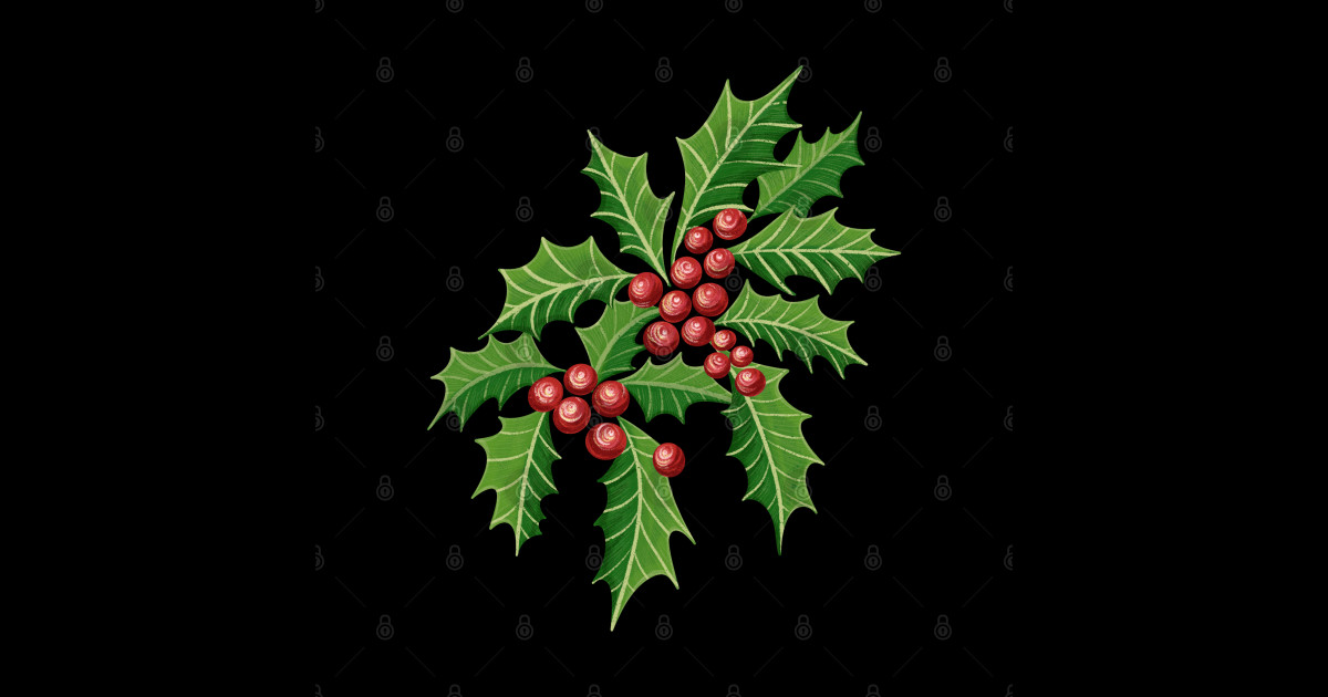 Holly and Berry - Green - Holly Berries - Sticker | TeePublic