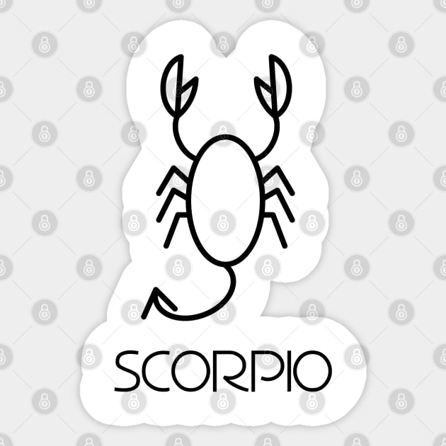 Scorpio Doodle Line Art - Scorpio - Sticker | TeePublic