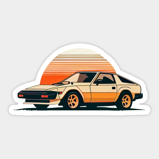 80s Japan Retro Drift Car - 80s - Sticker | TeePublic