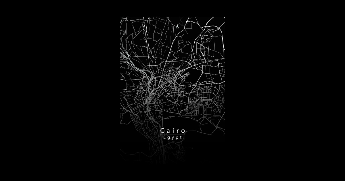 Cairo Egypt City Map dark - Cairo - Sticker | TeePublic