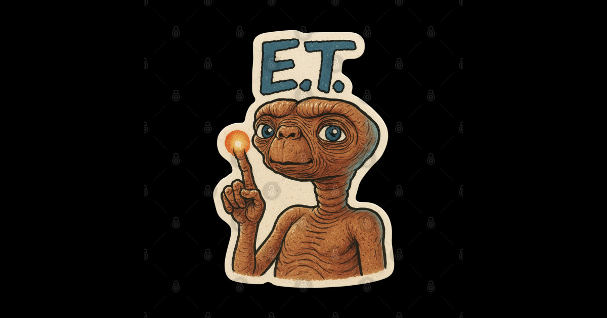 E.T. Phone Home – Retro Glow Edition - Et Movie Art - Sticker | TeePublic