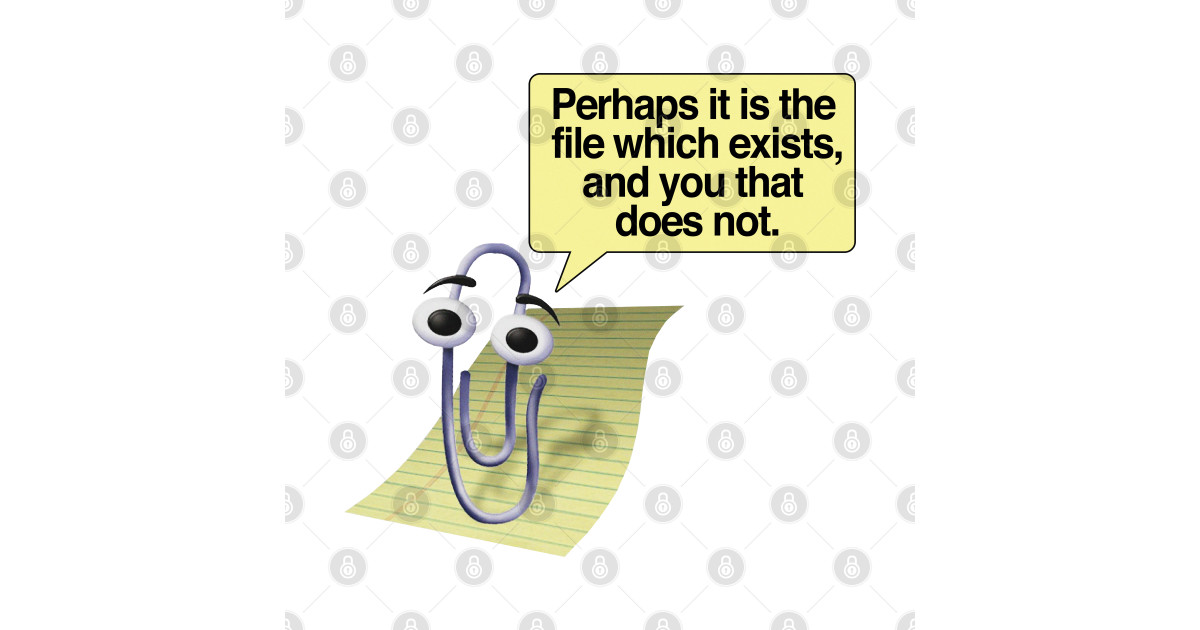 Retro 90s/00s Microsoft Clippy - Perhaps it is the file which exists ...