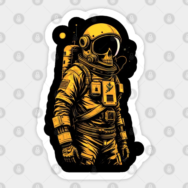 Yellow Suit Astronaut Ghost - Vintage Astronaut - Sticker | TeePublic