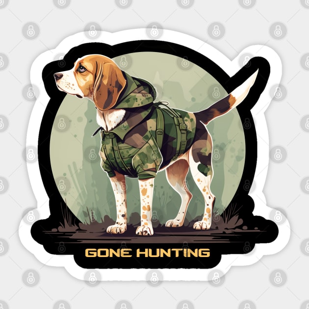 Beagle Gone Hunting - Beagle - Sticker | TeePublic