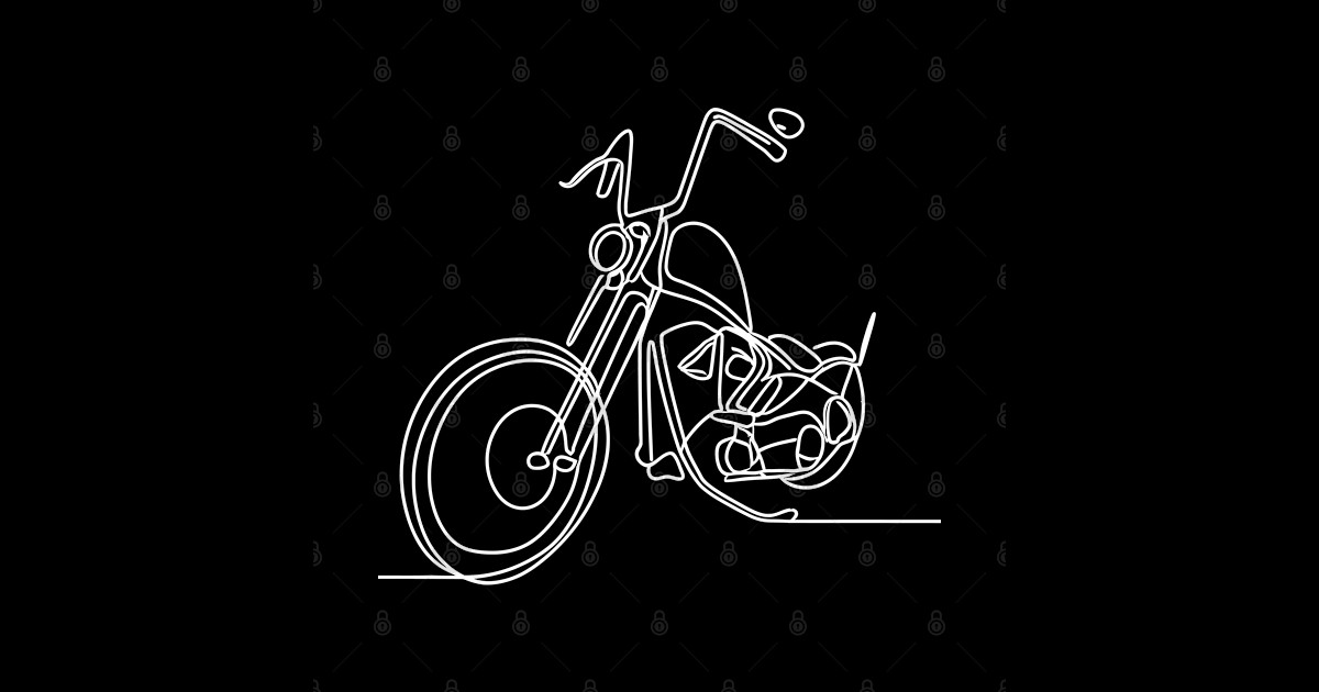 Chopper Culture Line Drawing - Chopper Motorcycle - Sticker | TeePublic