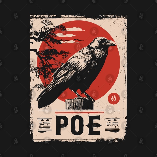 Edgar Allan Poe Japanese Raven Poster - Edgar Allan Poe - T-Shirt ...