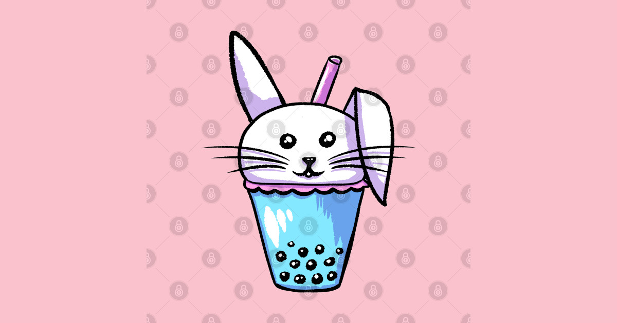 Cute Bunny Bubble Tea - Bunny Rabbit - T-Shirt | TeePublic