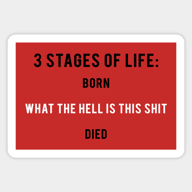 3 stages of life - Quote - Sticker | TeePublic