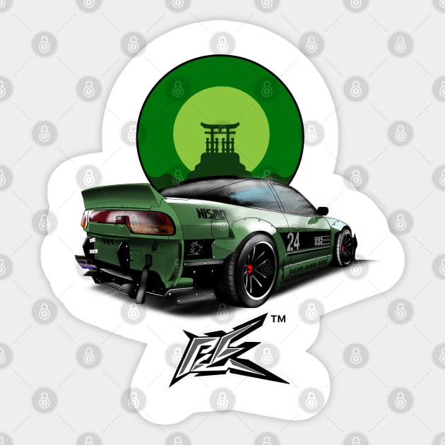 240SX nismo silvia s13 pandem green - Silvia S13 - Sticker | TeePublic