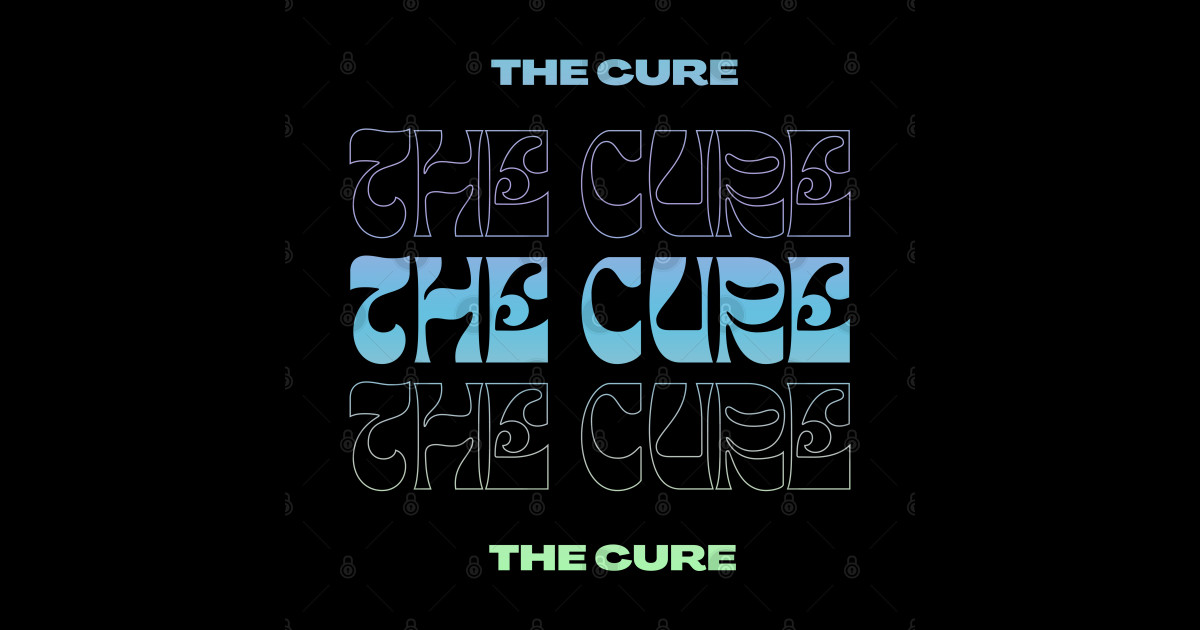 The Cure // Typography Fan Art Design - The Cure Band - Sticker | TeePublic