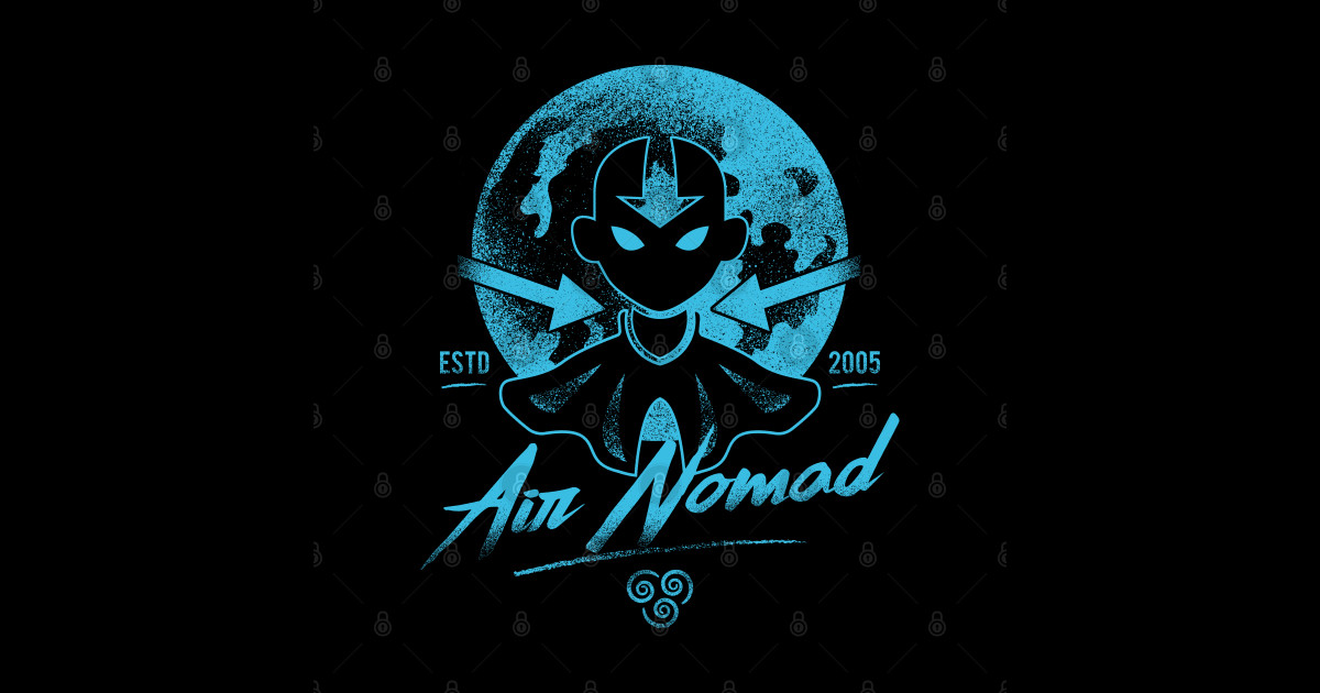 Moonlight Air Nomad - Avatar The Last Airbender - Sticker | TeePublic