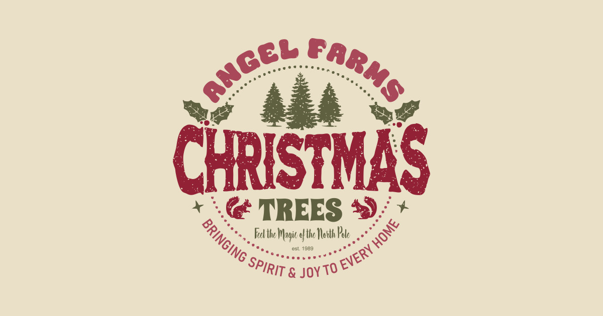 Angel Farms Christmas Trees T-Shirt – Vintage Rustic Holiday Logo ...