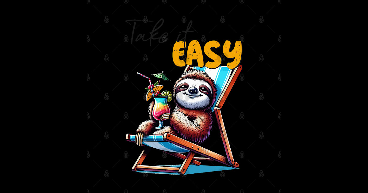 Take it easy, cute sloth gift - Cute Sloth Gift - Sticker | TeePublic