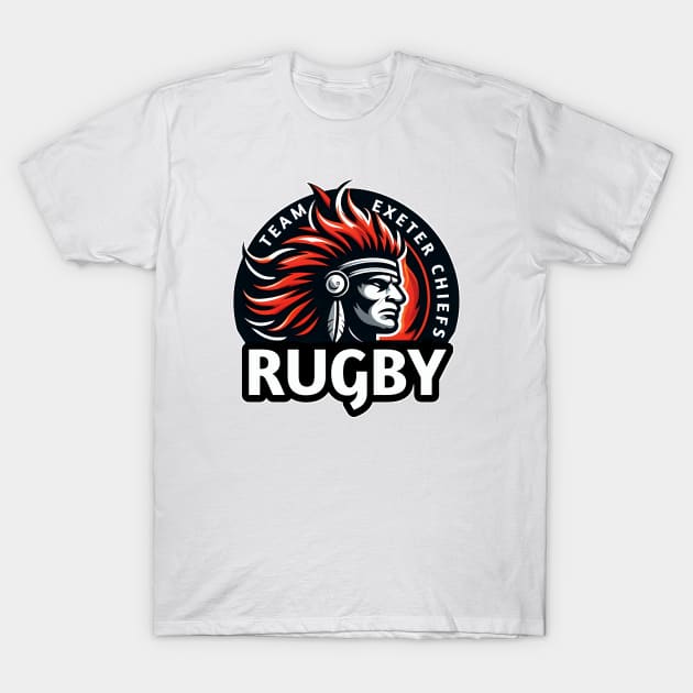 Team exeter chiefs rugby logo icon mascot - Rugby - T-Shirt | TeePublic