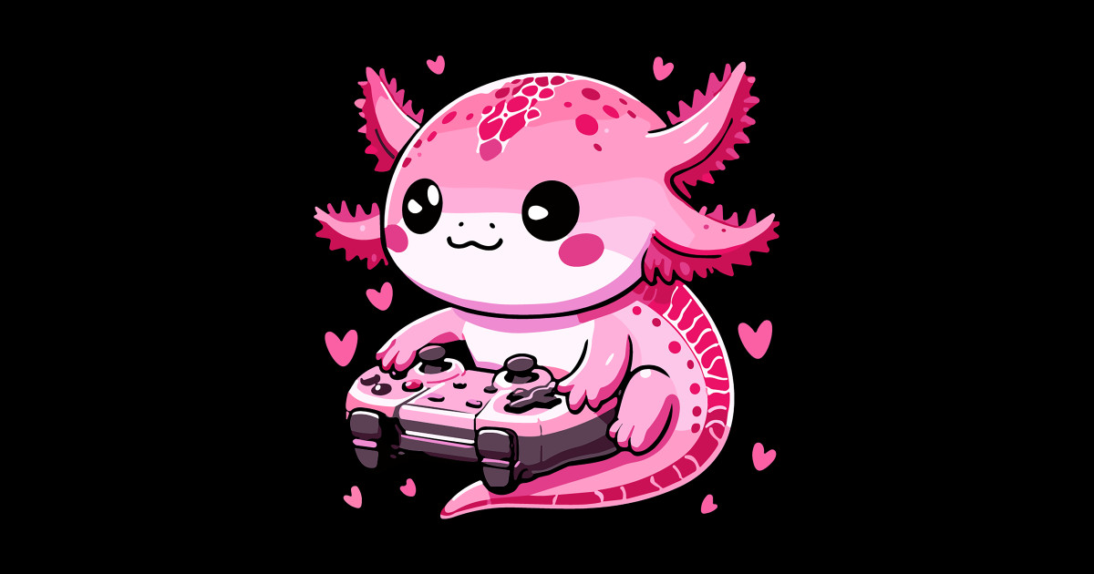 Gamer Axolotl Kawaii Axolotl Anime Gaming Gift Funny Video games ...