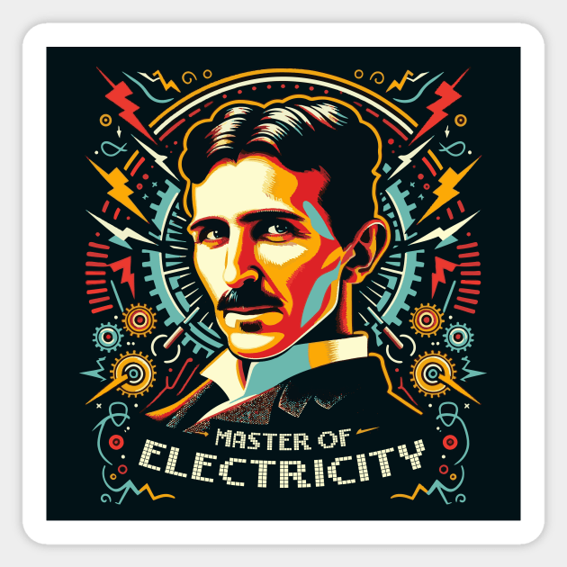 Tesla - Master of Electricity - Nikola Tesla - Sticker | TeePublic