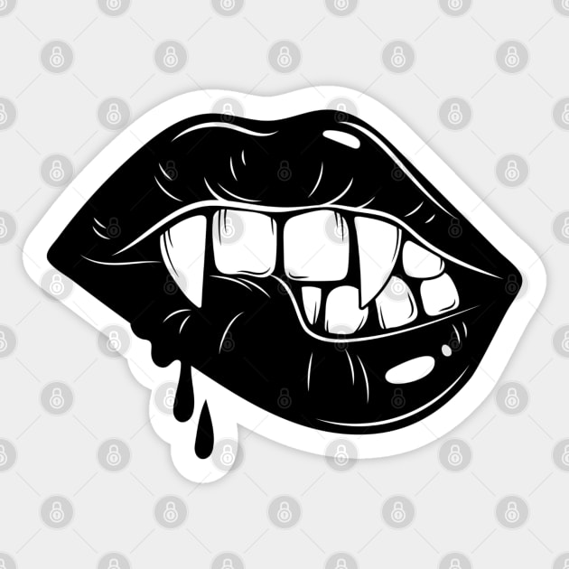 Lips and Fangs - Halloween - Sticker | TeePublic
